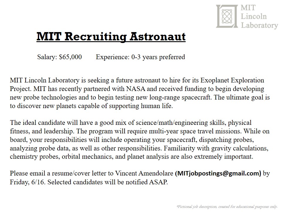 Applying for Jobs – Day 1 – www.MrAscience.com