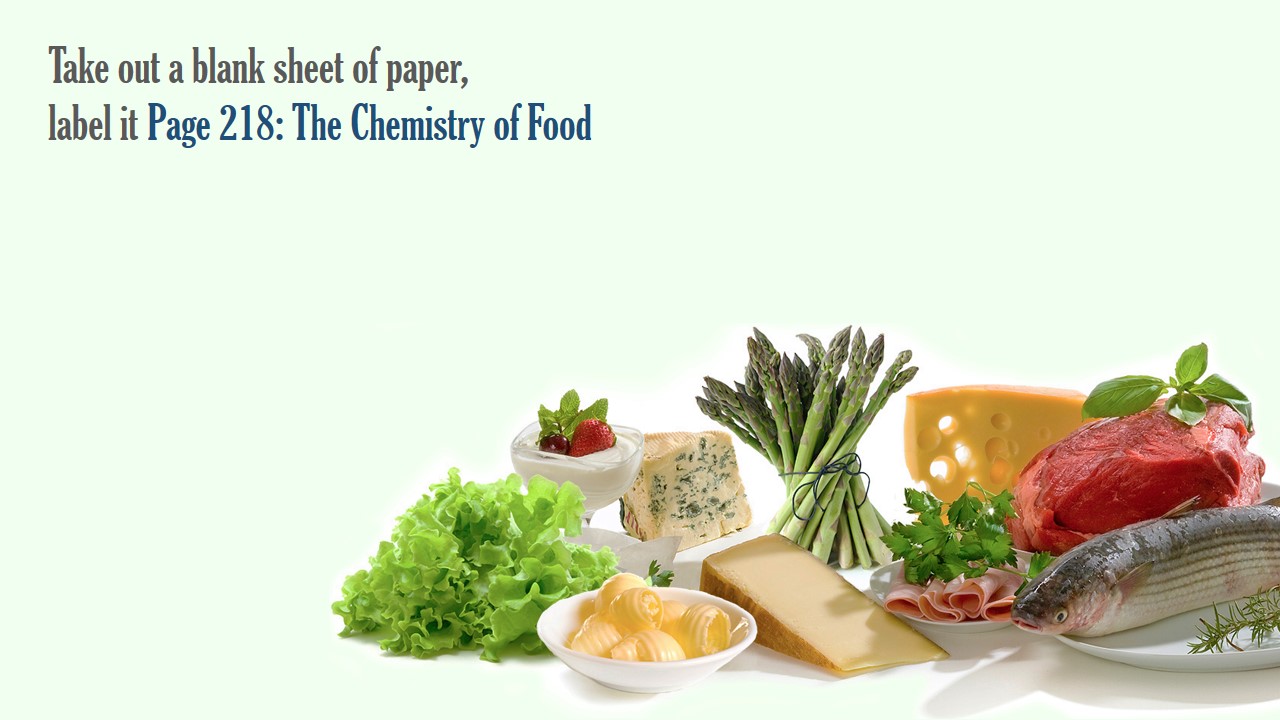 The Chemistry of Food – Day 1 – www.MrAscience.com
